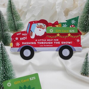 Christmas Fuel Gift Card Holder Printable, Santa Gas Gift Card, Gift ...