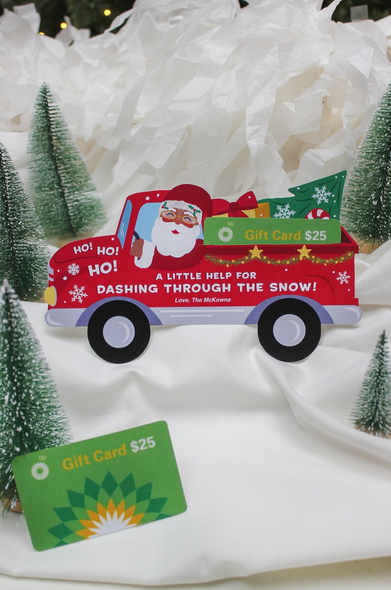Christmas Fuel Gift Card Holder Printable, Santa Gas Gift Card, Gift ...