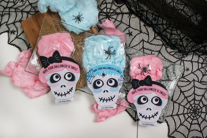 Skeleton Cotton Candy Halloween Treat Printable, Halloween Treat Bag ...