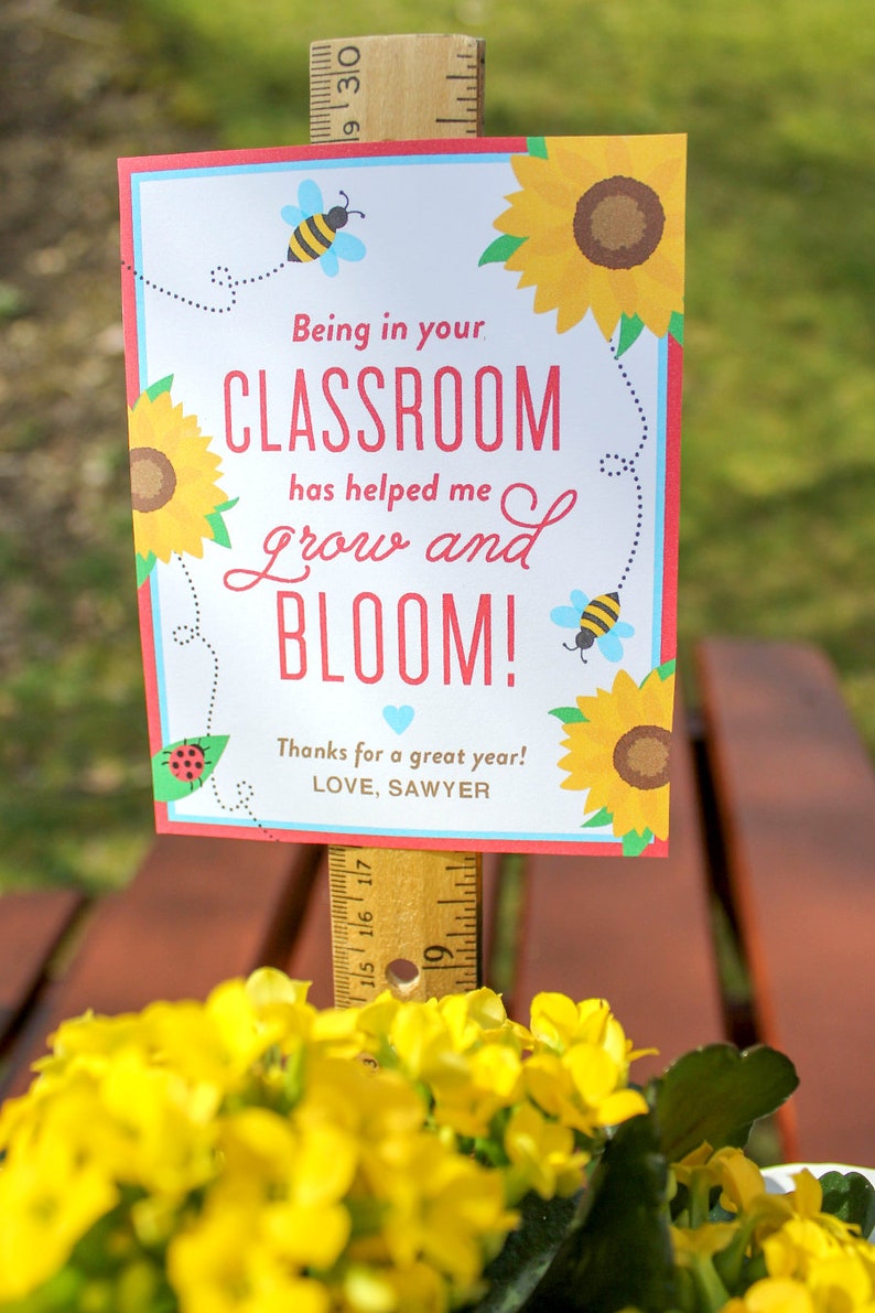 Bloom in Your Classroom Teacher Gift Tag Printable Teacher - Etsy