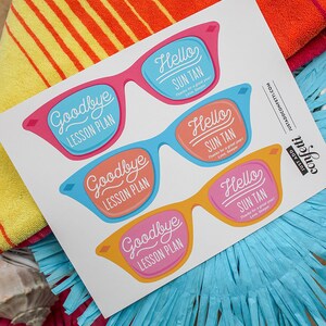 Goodbye Lesson Plan, Hello Sun Tan, Printable Gift Tag, Teacher Gift ...