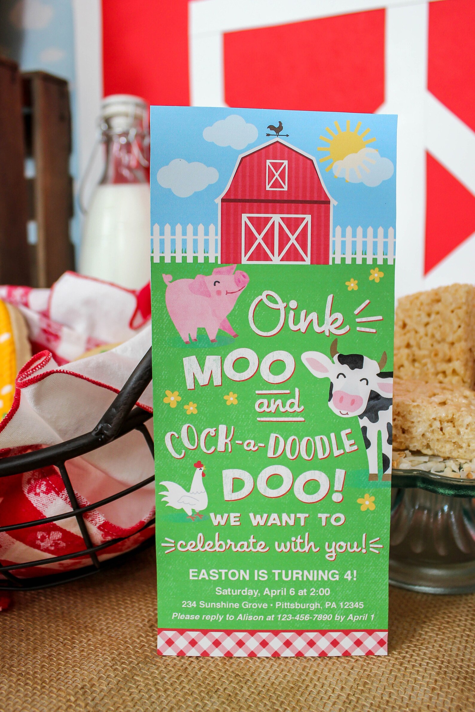 Farm Birthday Party Farm Invitation Party Invitation - Etsy