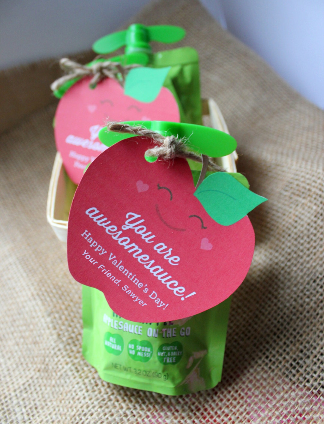 Awesomesauce Applesauce Valentine - Classroom Valentine, Kids Valentine ...