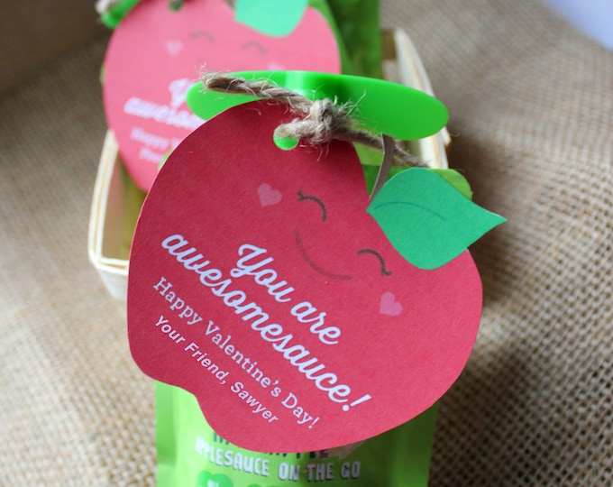 Awesomesauce Applesauce Valentine Classroom Valentine, Kids Valentine ...