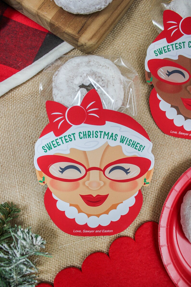 Mrs. Claus Christmas Printable Mrs. Claus Treat Bag Tag - Etsy