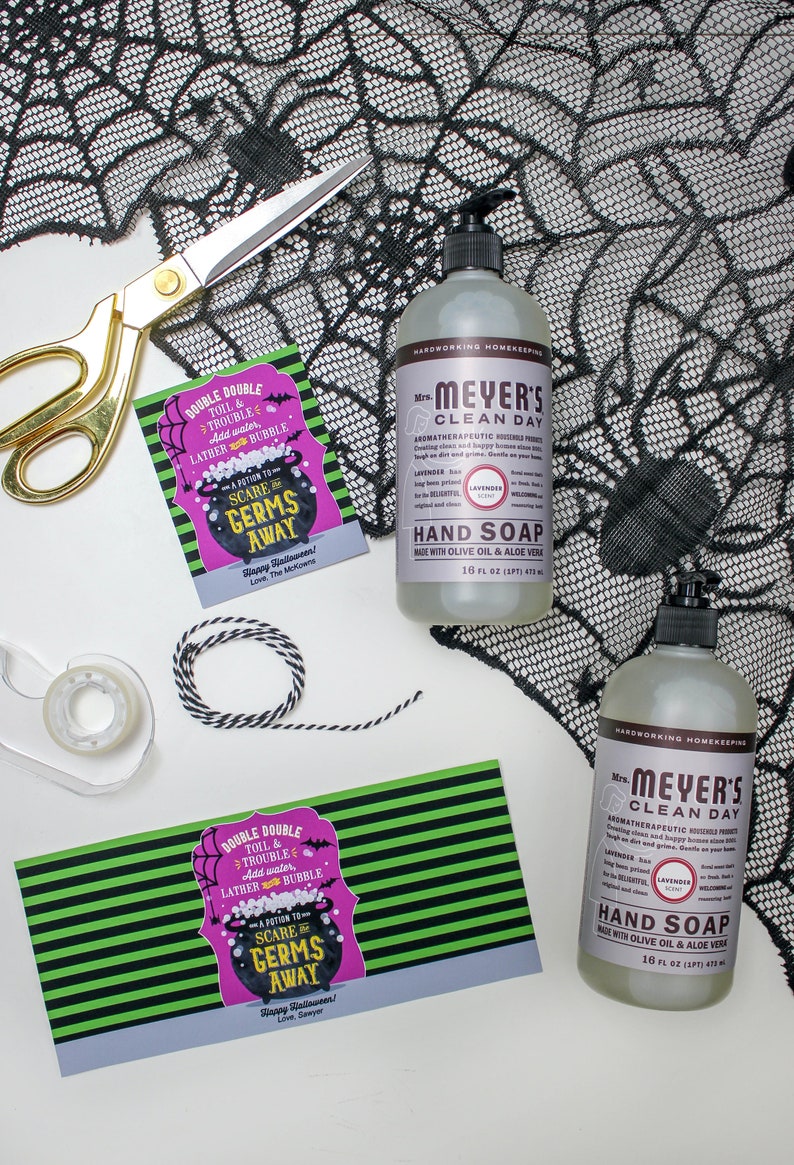 Scare the Germs Away Halloween Soap Printable, Halloween Gift Tags ...