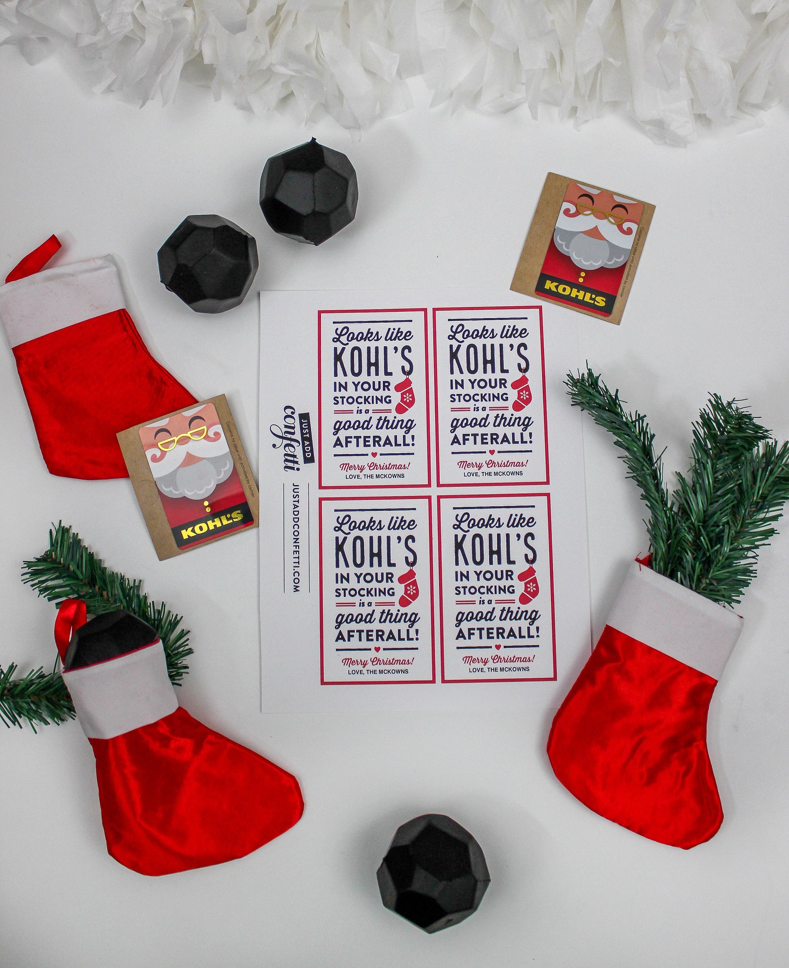Kohl's Christmas Gift Card Tag Printable, Gift Tag, Kohl's in Your ...