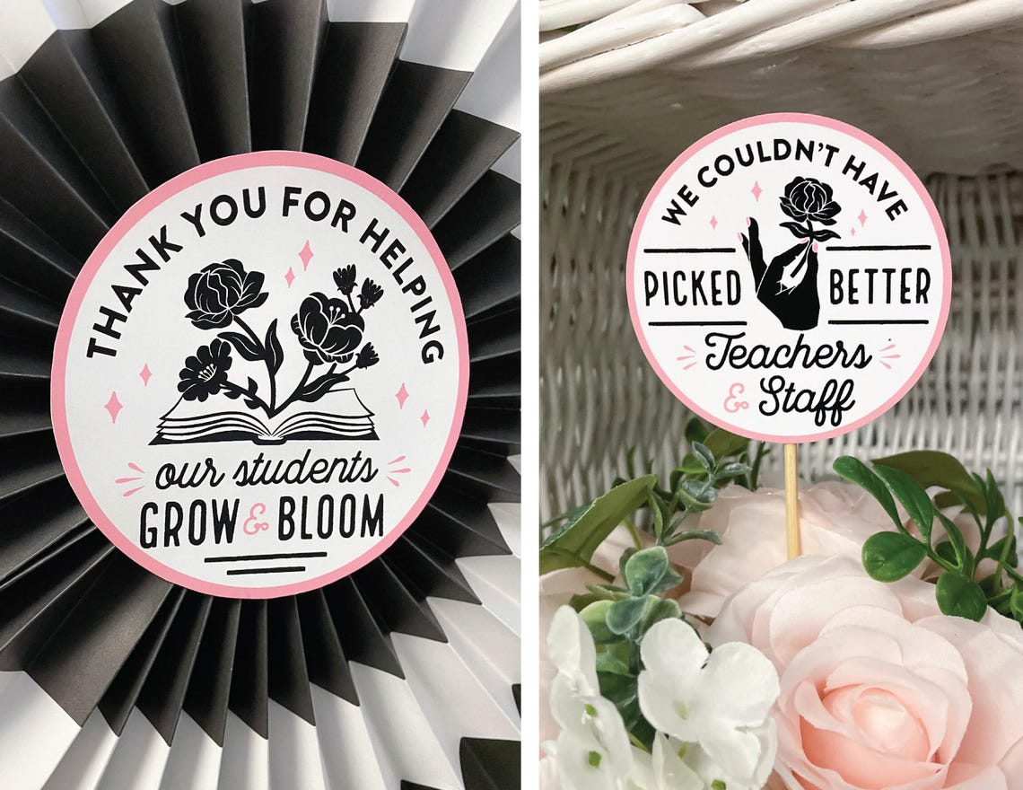 Back to School PTA PTO Luncheon Printables, Flower Market Printables ...