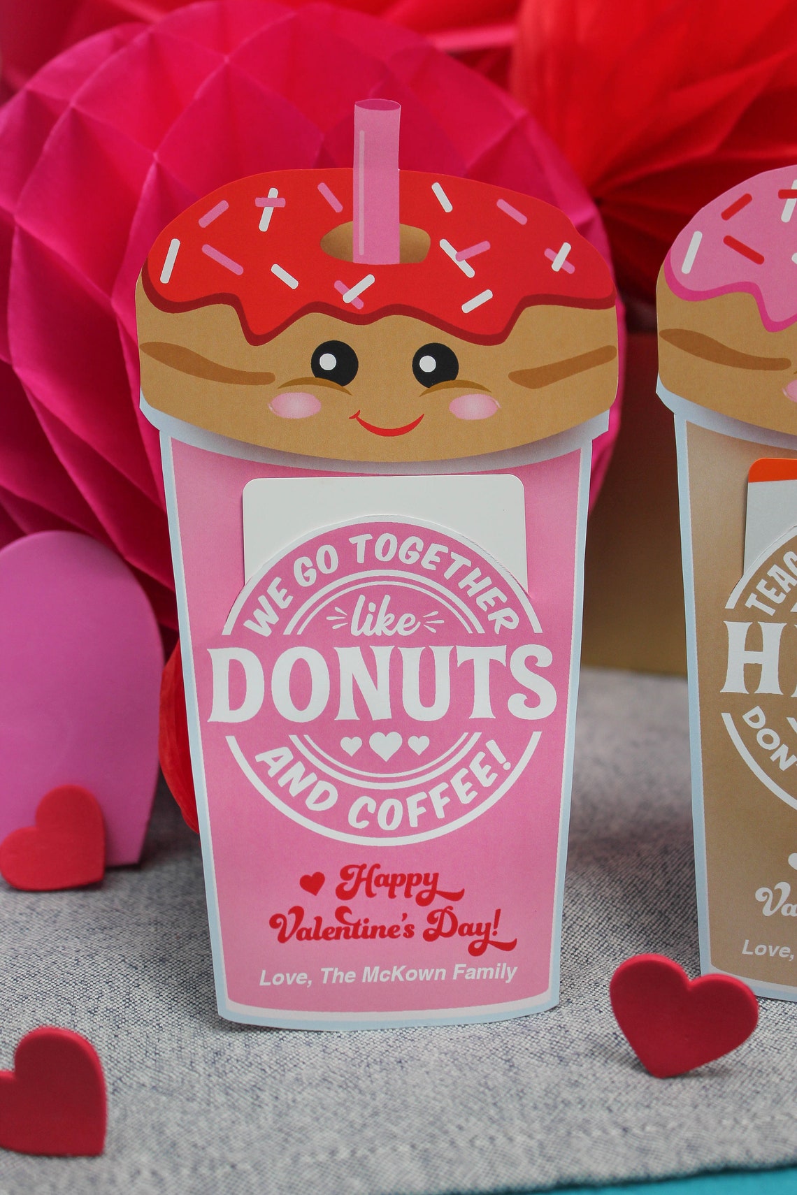 Donuts and Coffee Valentine's Day Gift Card Holder, Teacher Gift, Staff ...