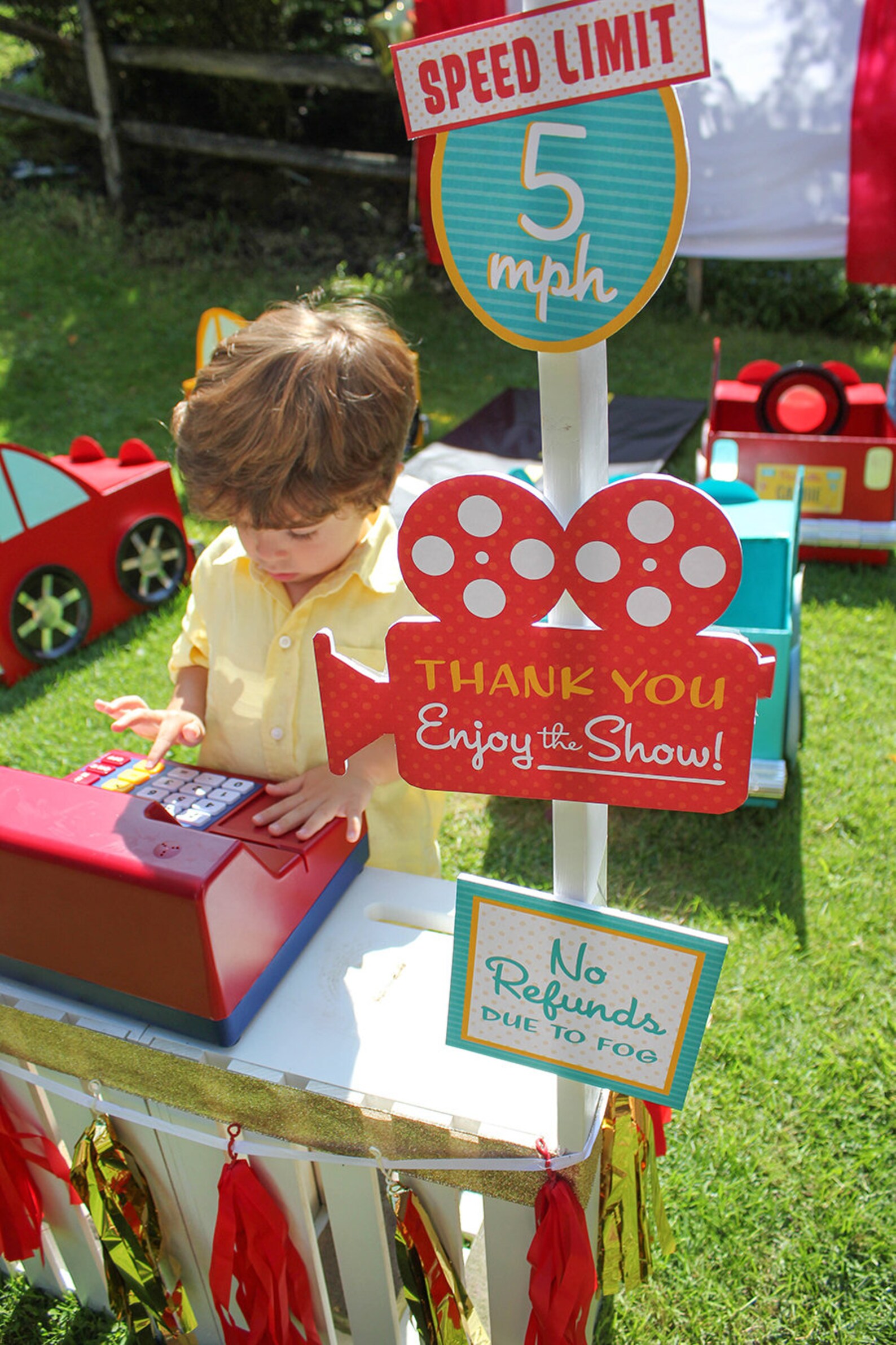 Retro Drive-in Movie Birthday Party Ticket Booth Printable Signs ...