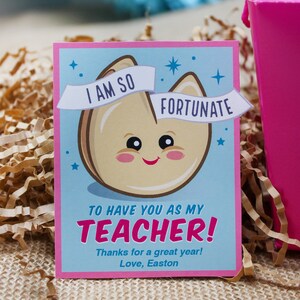 Fortune Cookie Teacher Gift Tag, Fortunate Gift Tag, Teacher Classroom ...