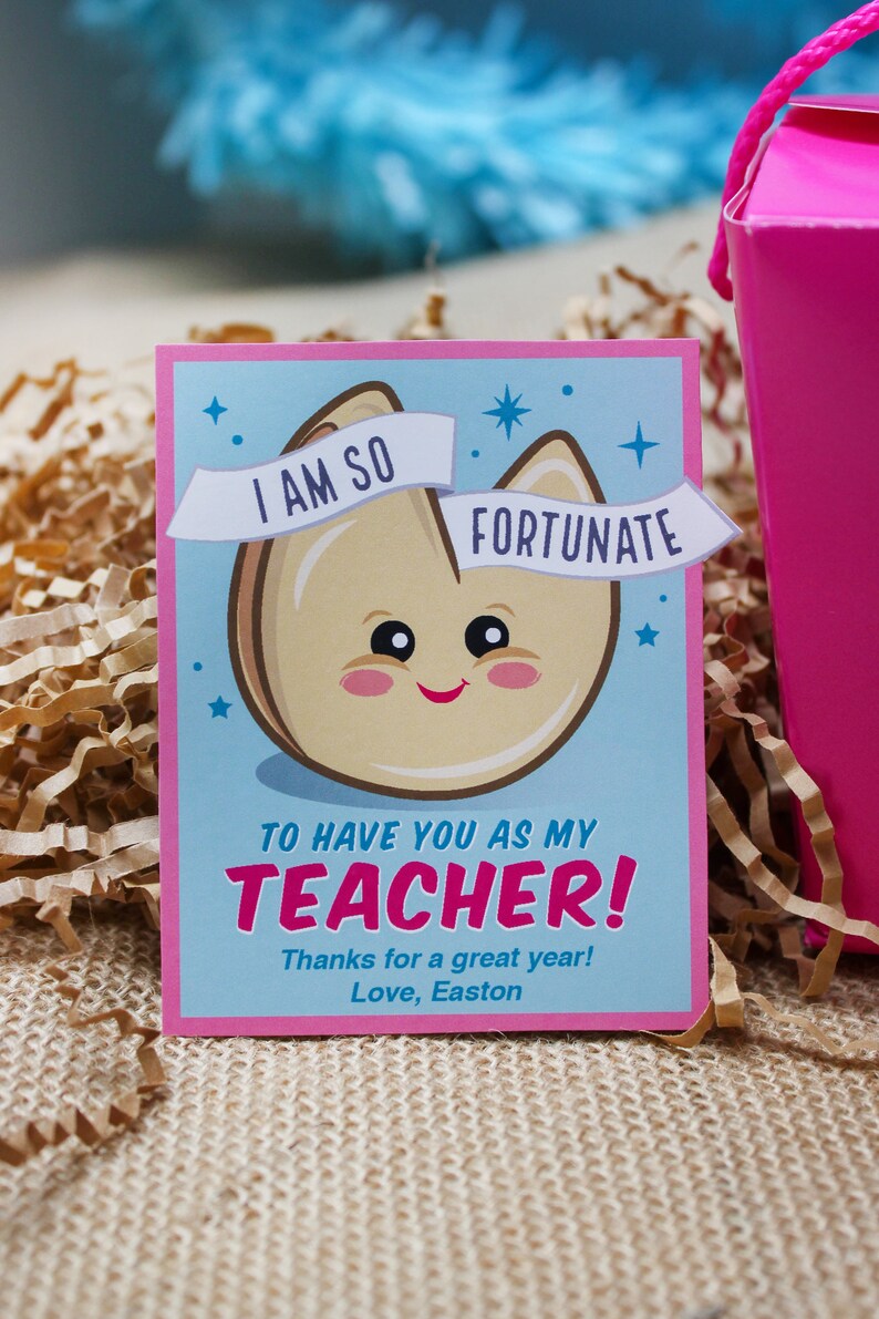 Fortune Cookie Teacher Gift Tag Fortunate Gift Tag Teacher - Etsy