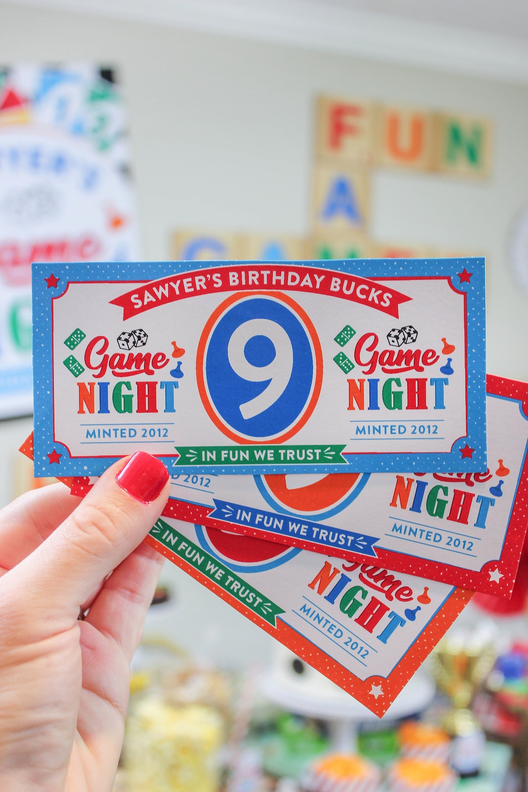 Game Night Birthday Bucks: Printable Party Decor (digital Download) - Etsy