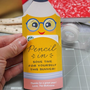 Pencil Gift Card Holder Printable, Teacher Gift, Teacher Appreciation ...