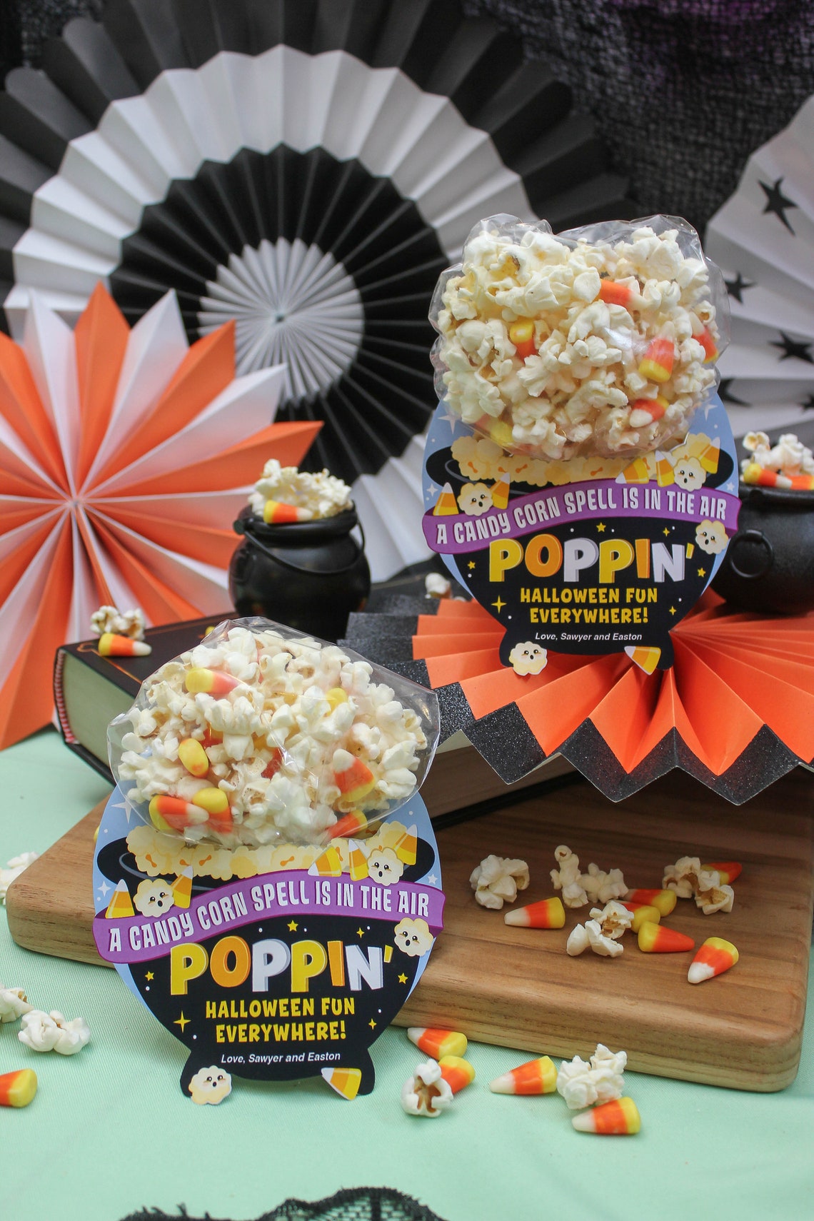 Popcorn Halloween Treat Printable Halloween Treat Bag Tag - Etsy