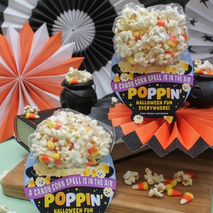 Popcorn Halloween Treat Printable, Halloween Treat Bag Tag, Kids ...