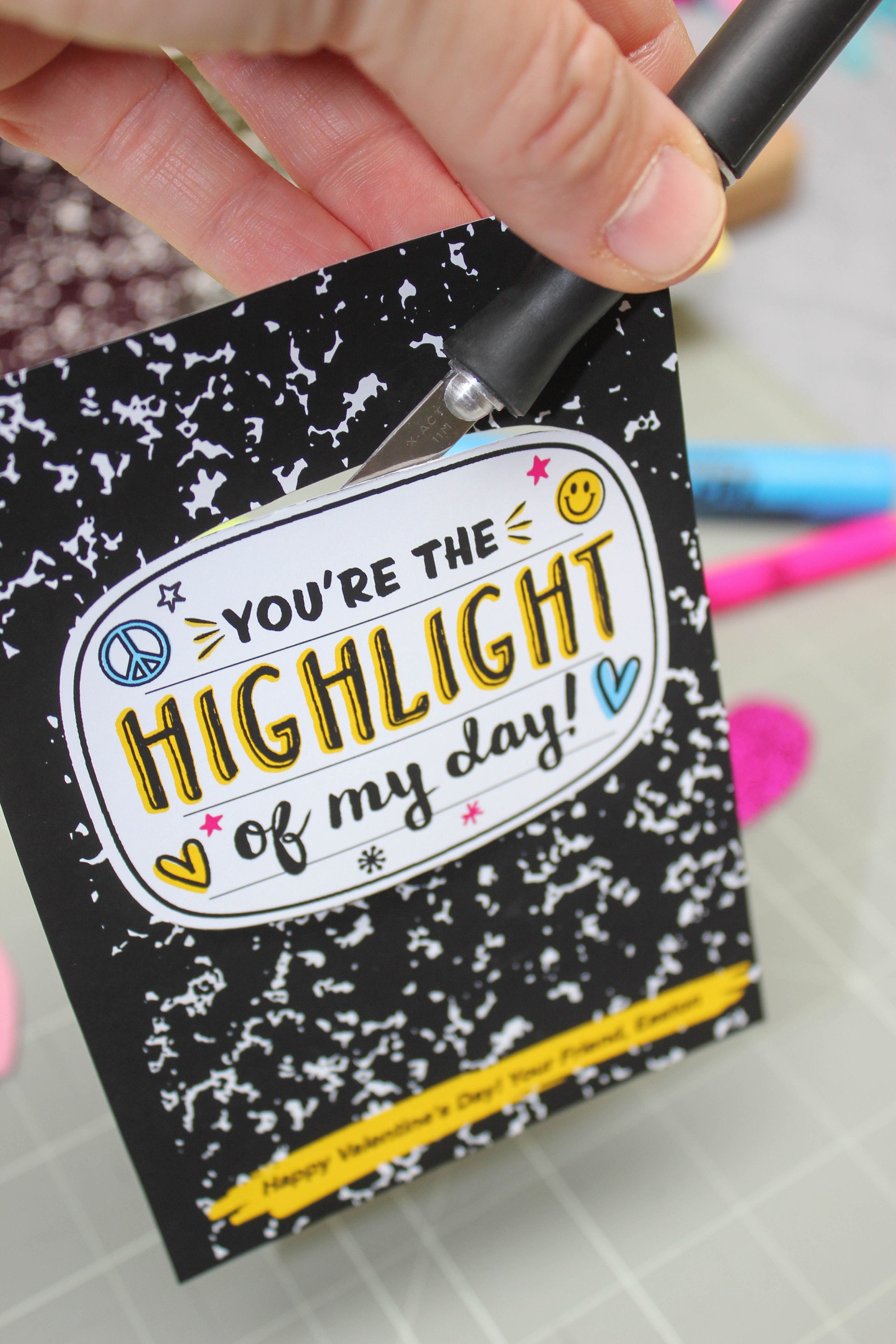 Highlighter Valentine Printable, Kids Valentine, Tween Valentine ...
