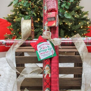 Christmas Wrapping Paper Gift Tag, Wrap up the Year, Holiday Pop by ...
