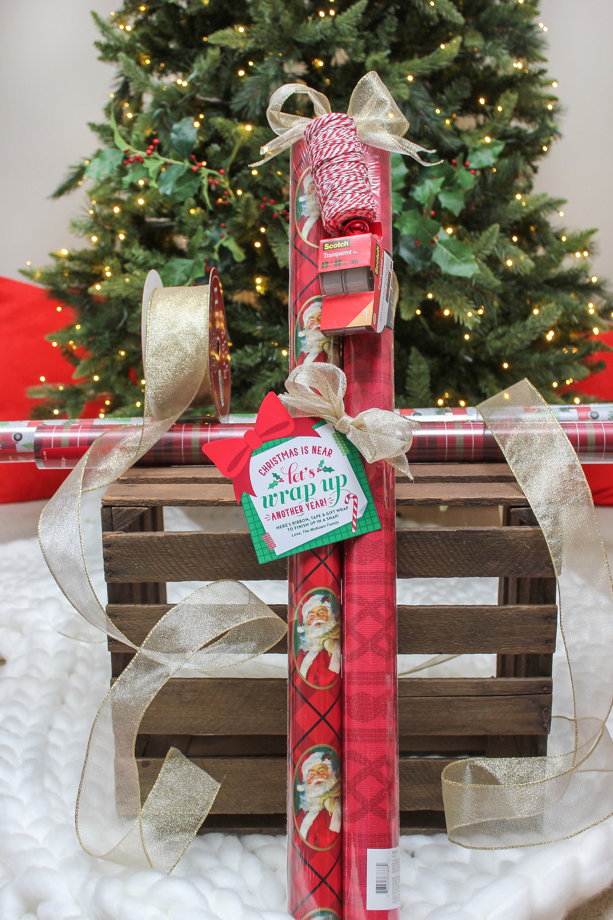 Christmas Wrapping Paper Gift Tag, Wrap up the Year, Holiday Pop by ...