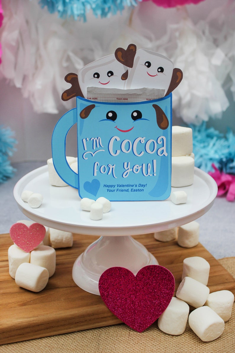 Hot Cocoa Kids Valentine Printable, Hot Chocolate Valentine Gift ...
