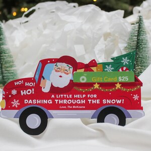 Christmas Fuel Gift Card Holder Printable, Santa Gas Gift Card, Gift ...