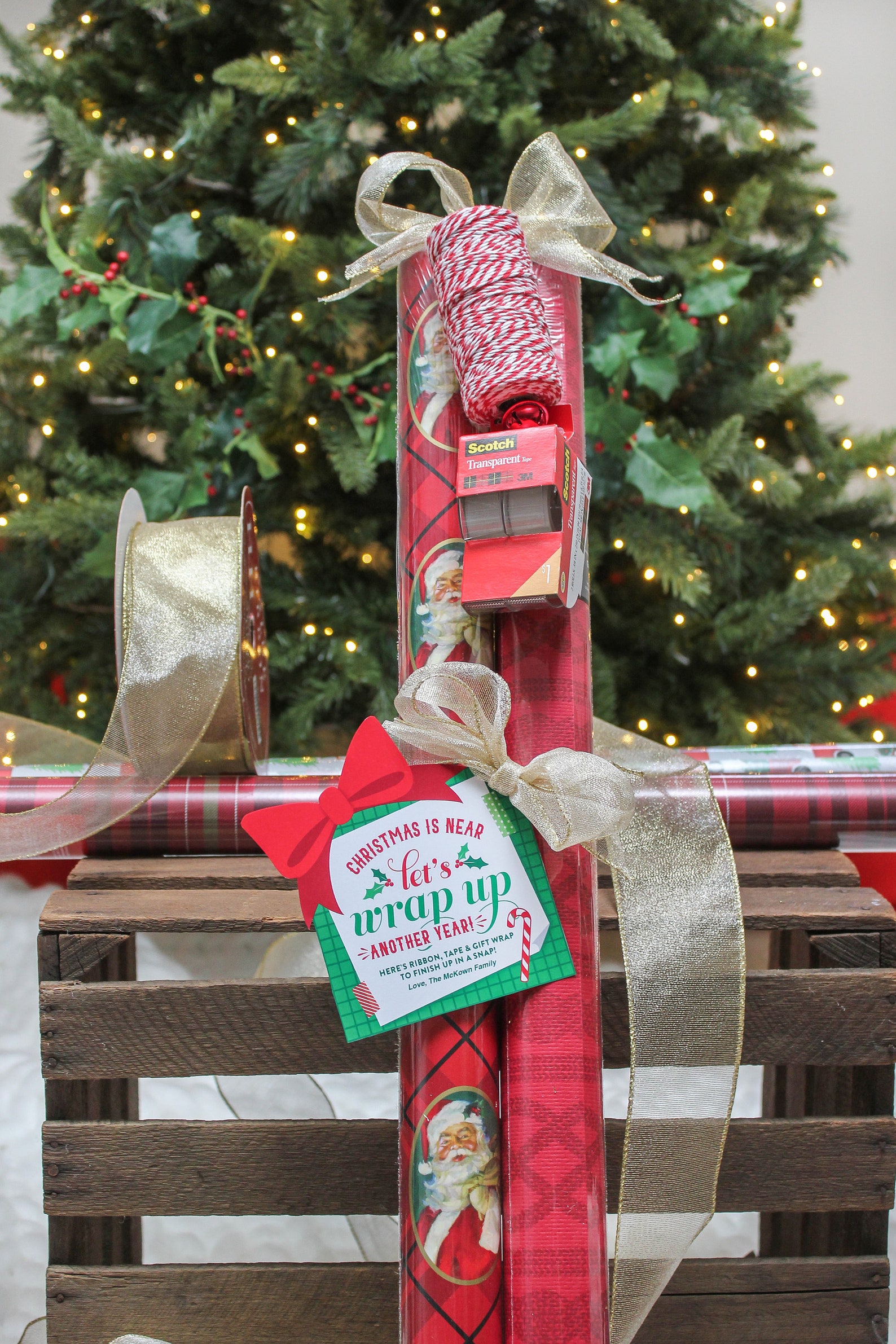 Christmas Wrapping Paper Gift Tag, Wrap up the Year, Holiday Pop by ...