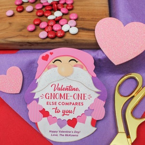 Valentine Gnome Printables, Gnome Treat Bag, Valentine Printable ...