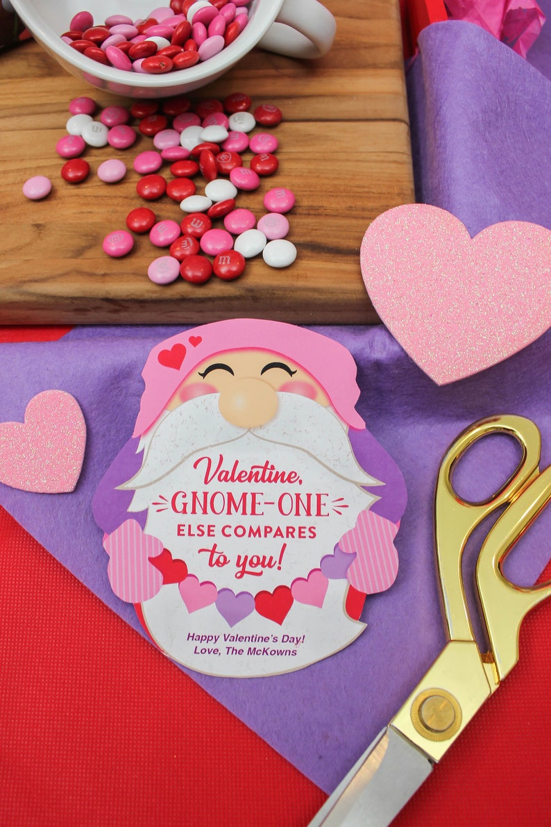 Valentine Gnome Printables Gnome Treat Bag Valentine - Etsy
