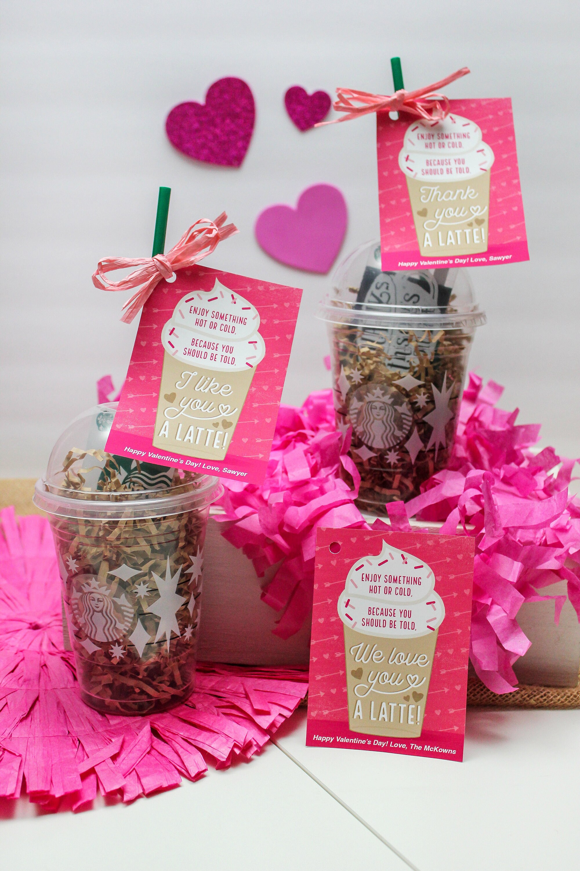 Latte Valentine Gift Tag Printables, Teacher Gift, Co-worker Gift ...