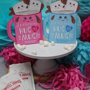 Hot Cocoa Kids Valentine Printable, Hug in a Mug, Hot Chocolate ...