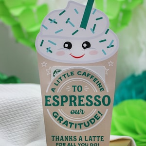 Coffee Thank You Gift Printable, Teacher Gift, Teacher Appreciation ...