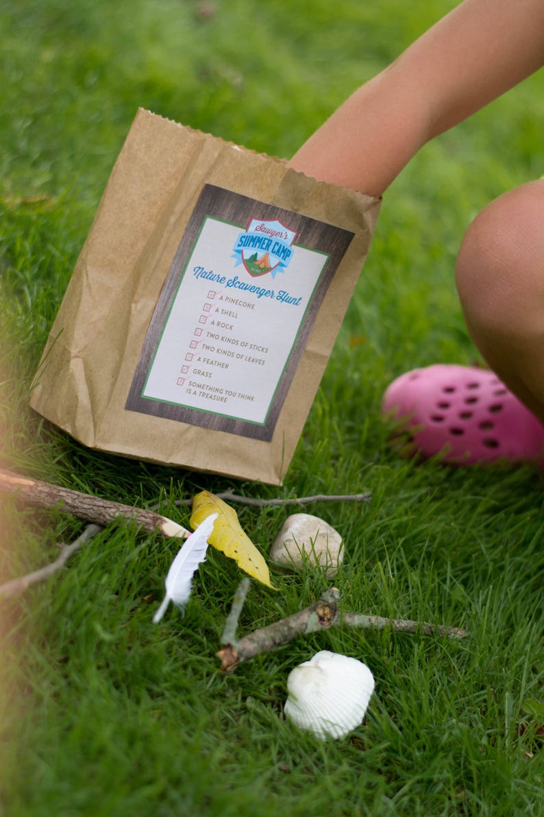 Summer Camp Birthday Party Activity and Game Signs, Scavenger Hunt ...