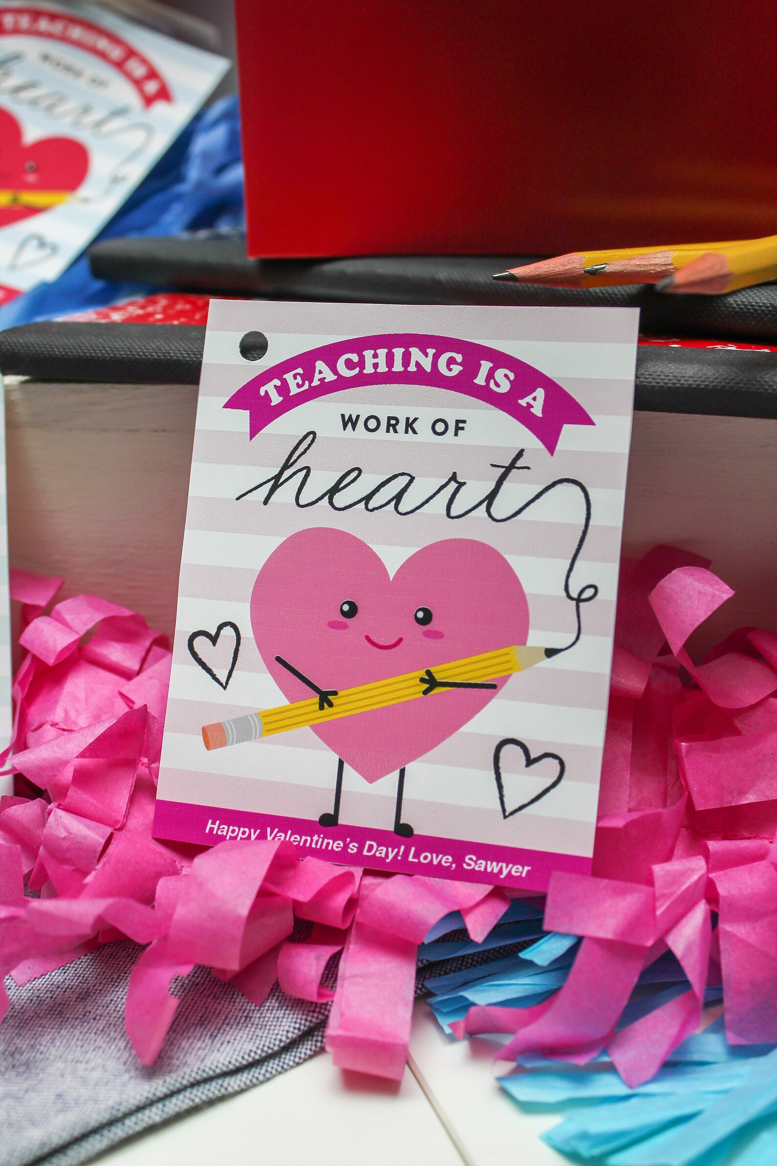 Teaching is a Work of Heart Printable Gift Tag Teacher Gift - Etsy