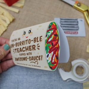 Taco and Burrito Teacher Gift Card Holder Printable, Instant Download ...