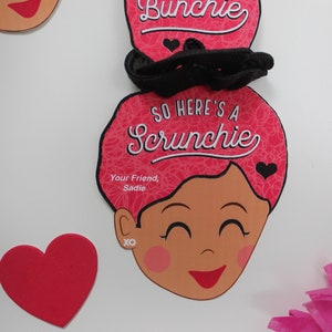 Scrunchie Valentine Printable - Kids Valentine, School Valentine, Girl ...
