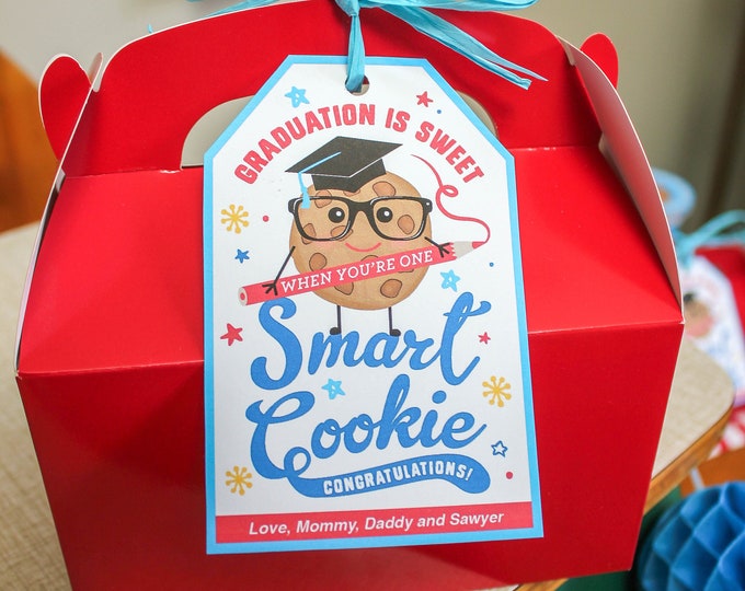 Smart Cookie Graduation Treat Bag Gift Tags EDITABLE PDF, Preschool ...