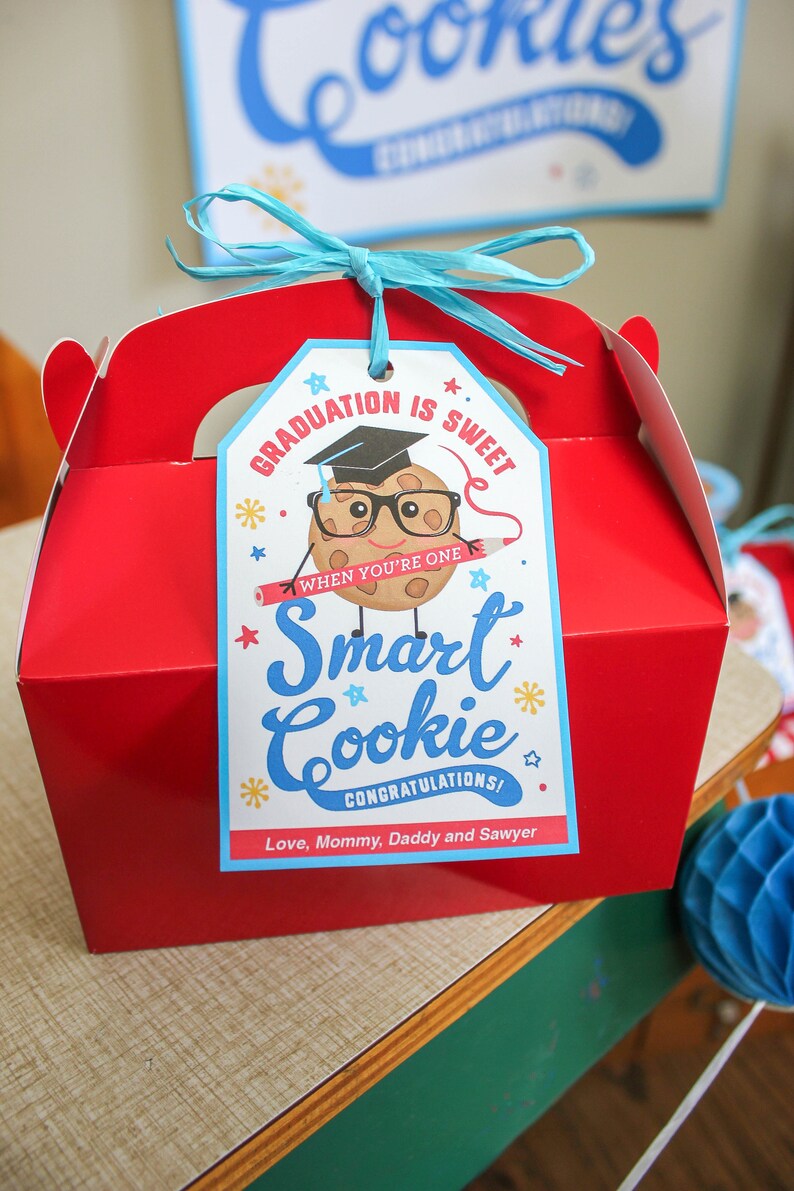 Smart Cookie Graduation Treat Bag Gift Tags - EDITABLE PDF, Preschool ...