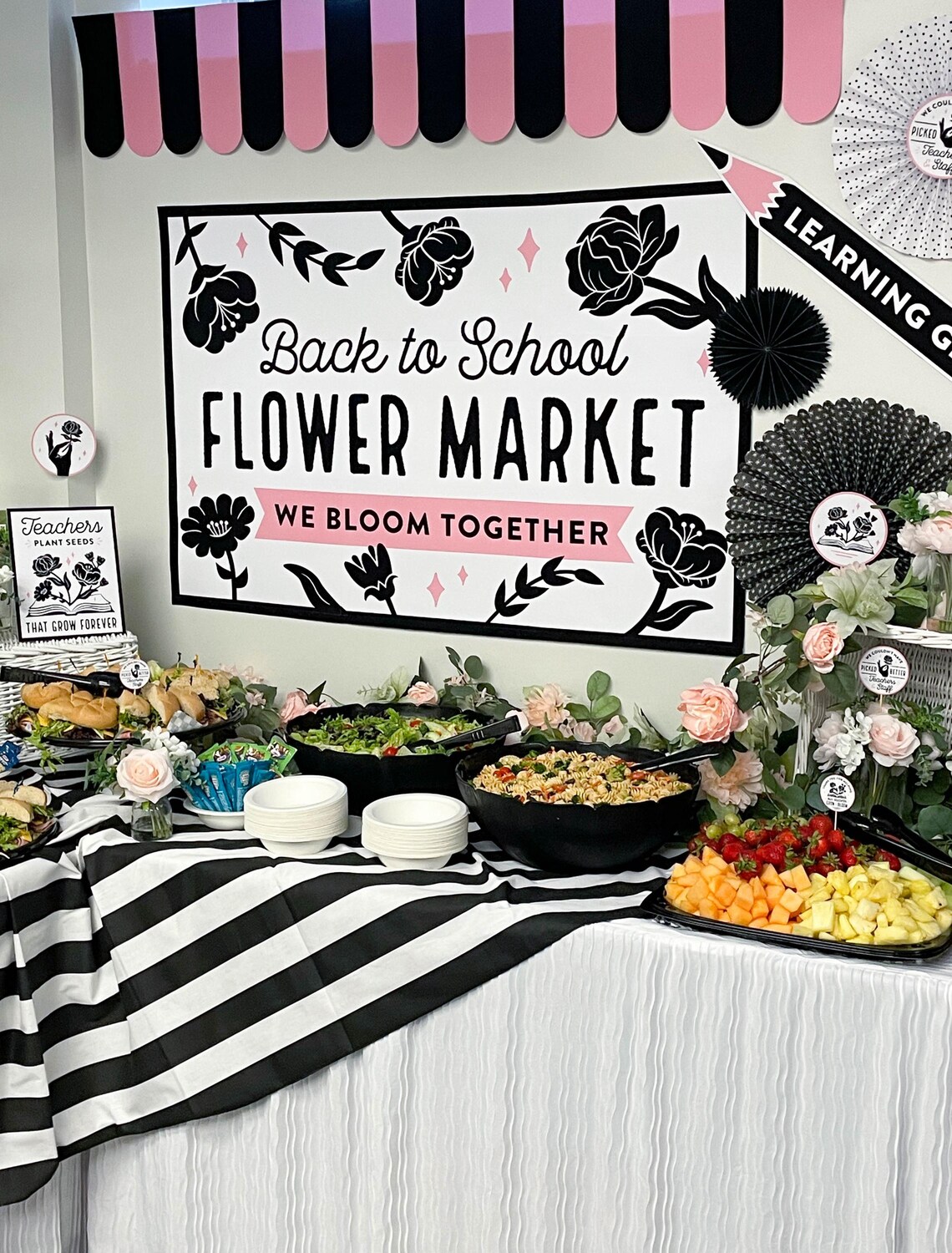 Back to School PTA PTO Luncheon Printables, Flower Market Printables ...