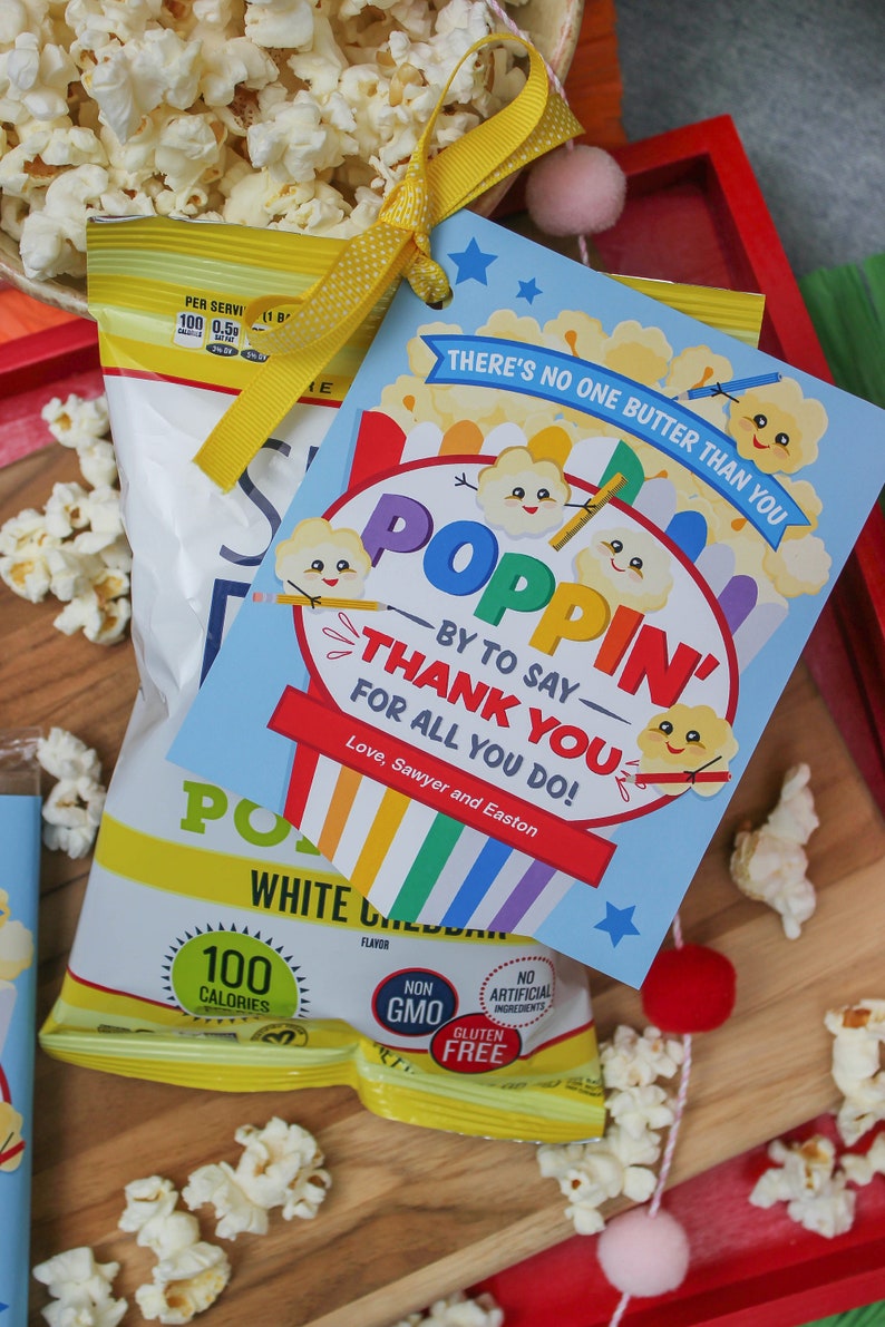 Popcorn Teacher Appreciation Printable Teacher Gift Popcorn - Etsy