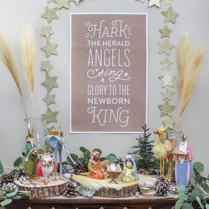 Hark the Herald Angels Sing Printable Sign, Christmas Decor, Christmas ...
