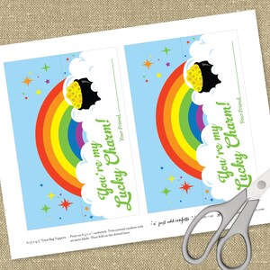 St. Patrick's Day Treat Bag Toppers, Printables, Rainbow Seeds, Lucky ...