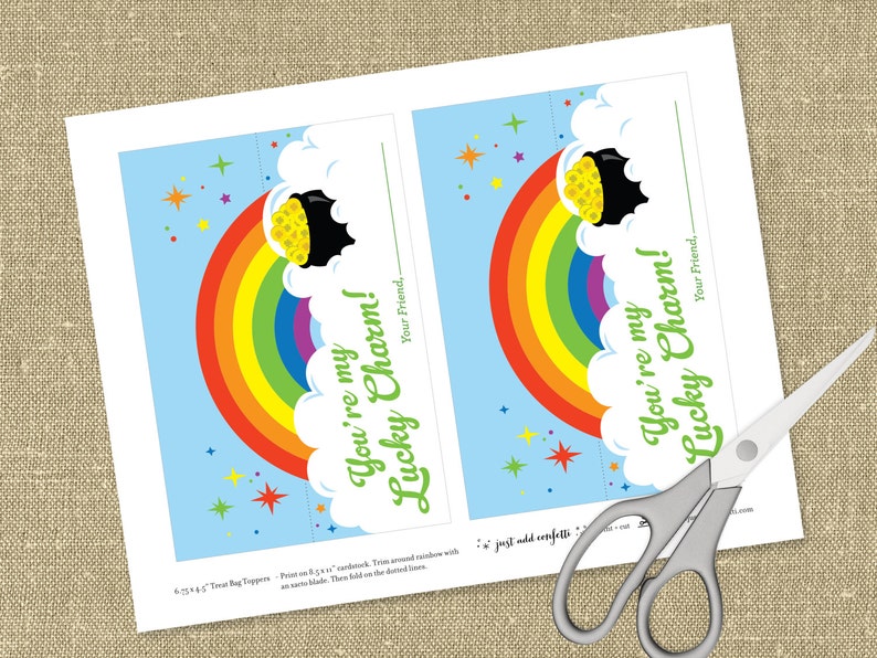 St. Patrick's Day Treat Bag Toppers, Printables, Rainbow Seeds, Lucky ...