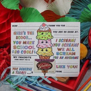 Ice Cream Teacher Appreciation Coloring Page & Gift Card Holder ...