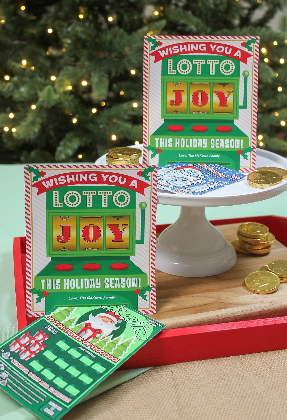 Lottery Ticket Holiday Gift Printable, Lottery Ticket Christmas Gift ...