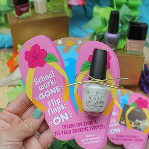 Flip Flop Teacher Gift Printable, Nail Polish Gift, Nail Salon Gift ...