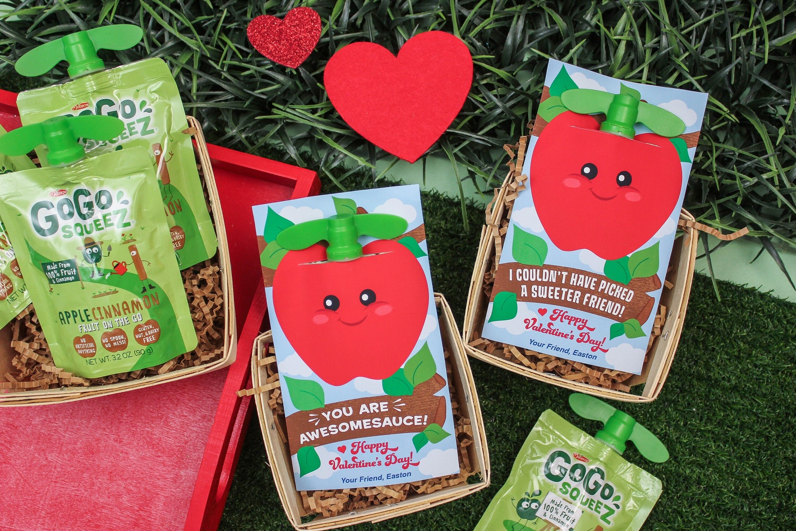 Applesauce Kids Valentine Printables, Awesomesauce, Classroom Valentine ...
