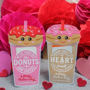 Donuts and Coffee Valentine's Day Gift Card Holder, Teacher Gift, Staff ...