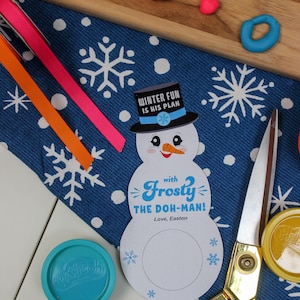 Play Dough Snowman Gift Printable, Christmas Gift for Kids, School Gift ...