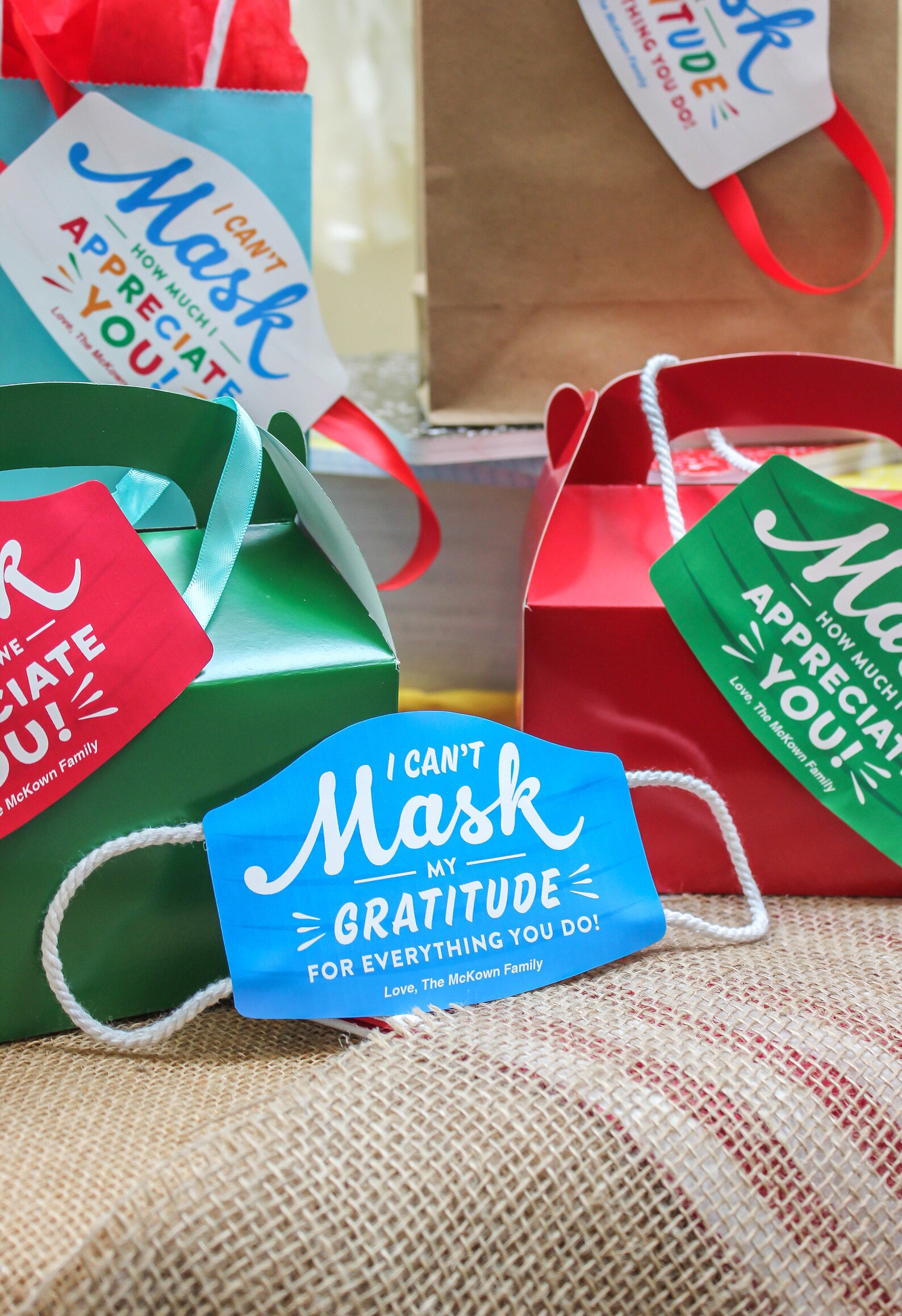 Can't Mask Our Gratitude PRINTABLE Gift Tag Mask Gift - Etsy
