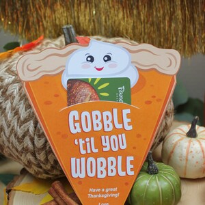 Pumpkin Pie Gift Card Holder Printable, Thanksgiving Gift Card Holder ...